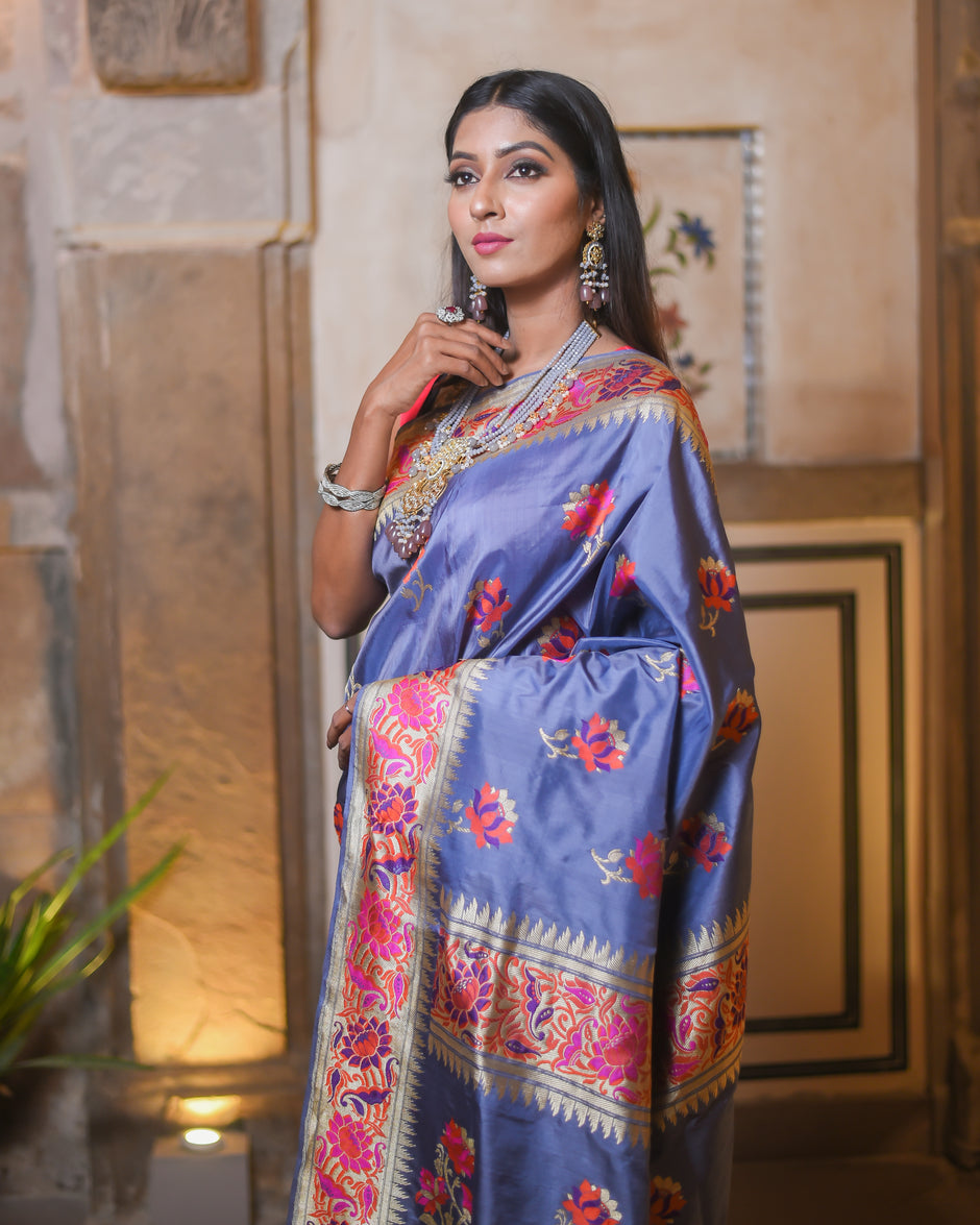 Pure Banarasi Katan Silk Saree | Handloom Sarees – Panaya